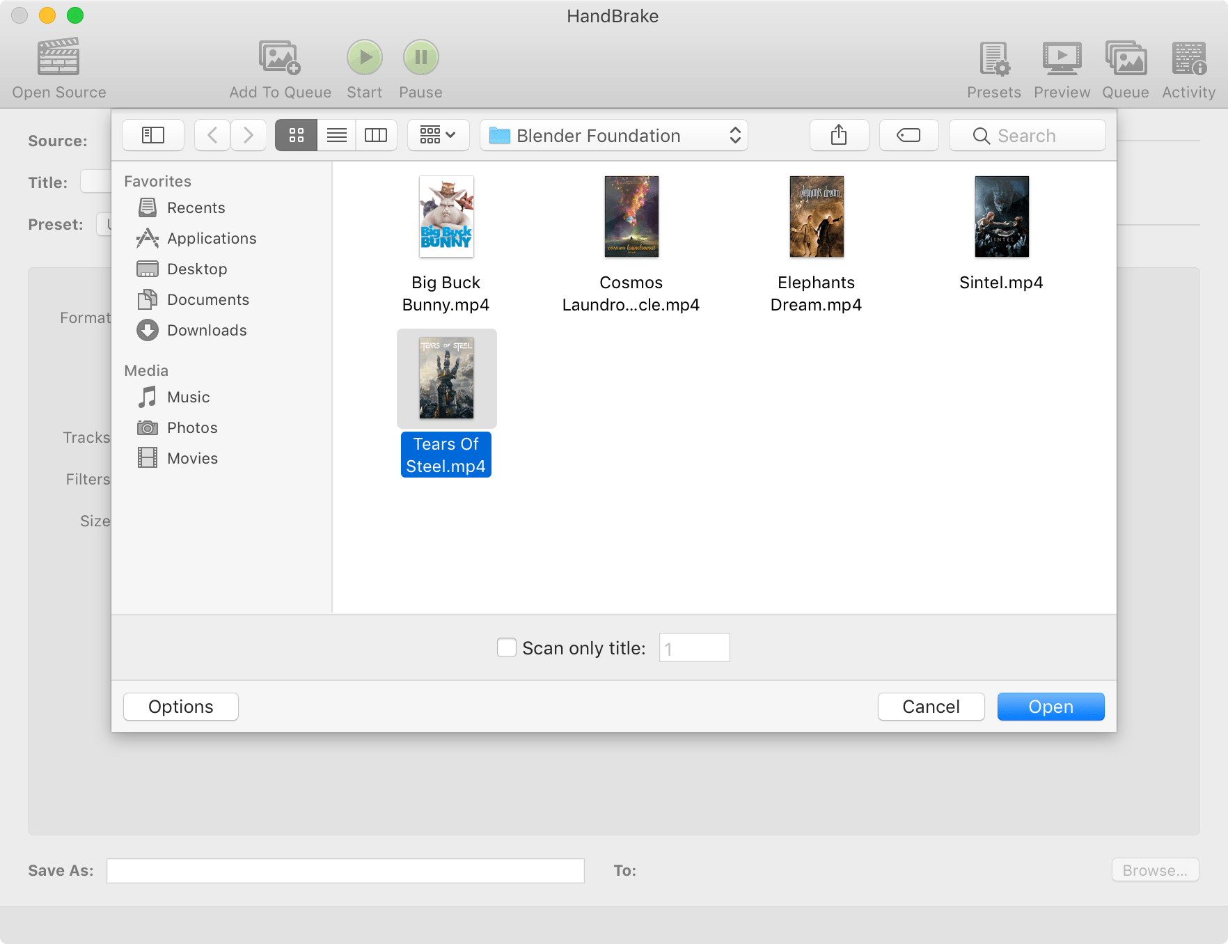 HandBrake Documentation — Quick start