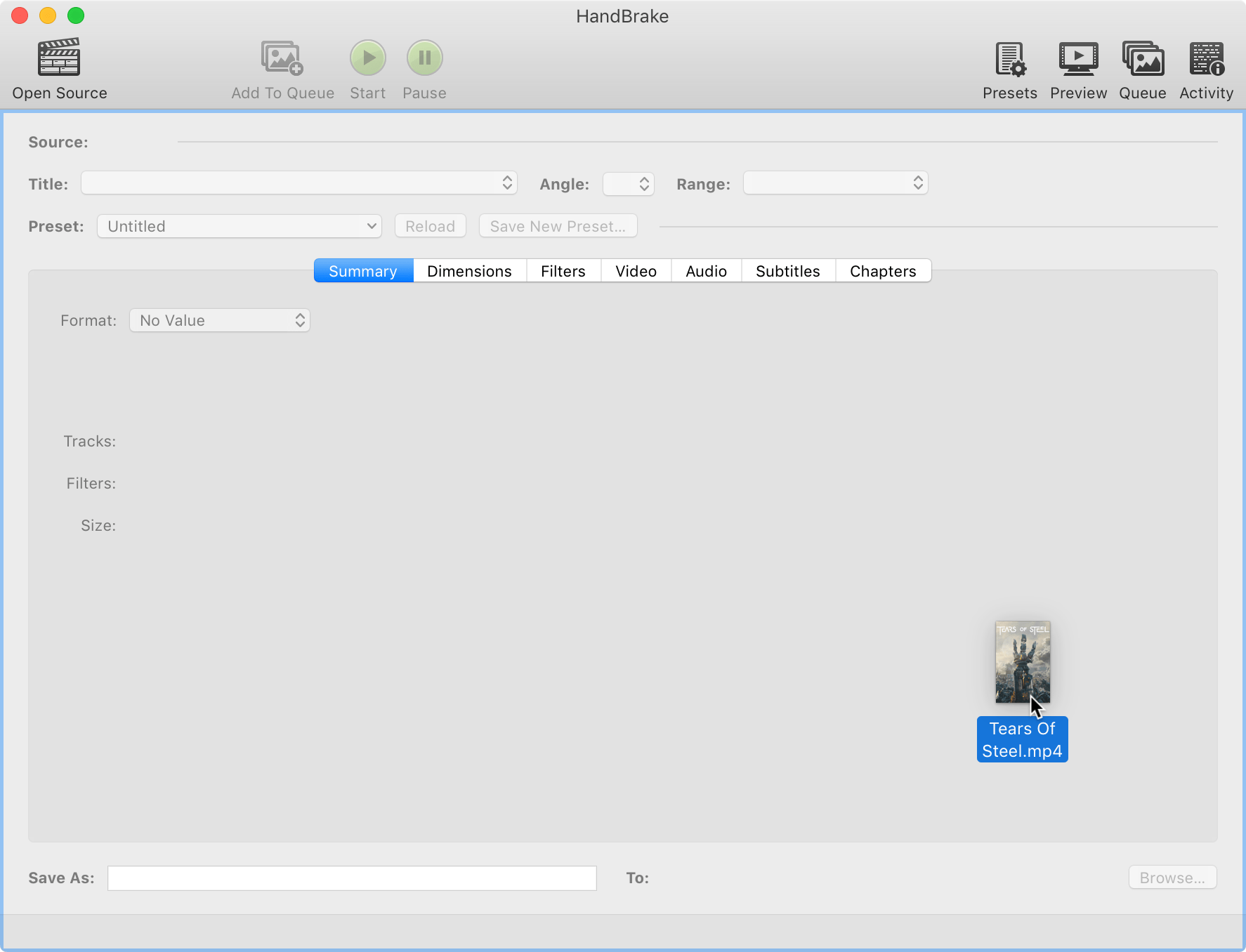 HandBrake Documentation — Quick start